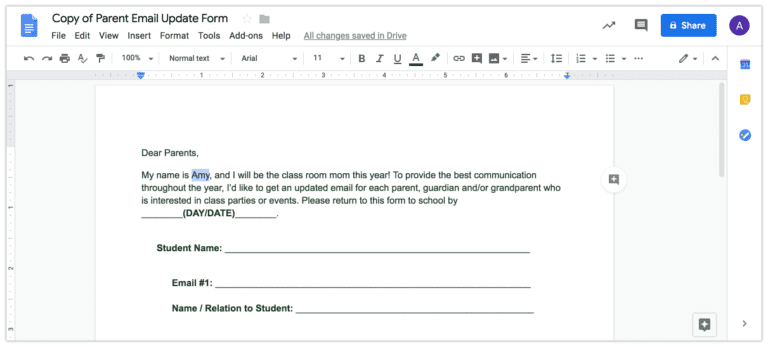 How to Update Parent Emails (Editable Form) | Room Mom Rescue