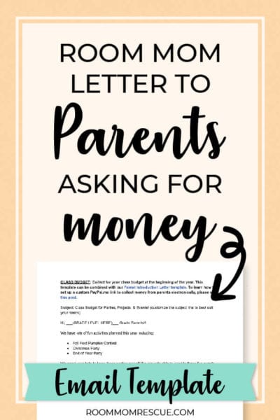 Letter to Parents Asking for Money [Email Template] | Room Mom Rescue