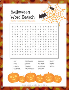 Free Printable Halloween Word Search for 2nd, 3rd & 4th Graders | Room ...
