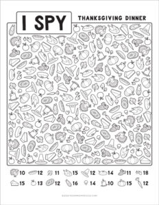 Thanksgiving I Spy (Free Printable PDF) | Room Mom Rescue