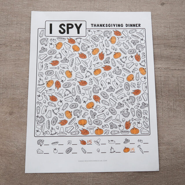 Thanksgiving I Spy (Free Printable PDF) | Room Mom Rescue