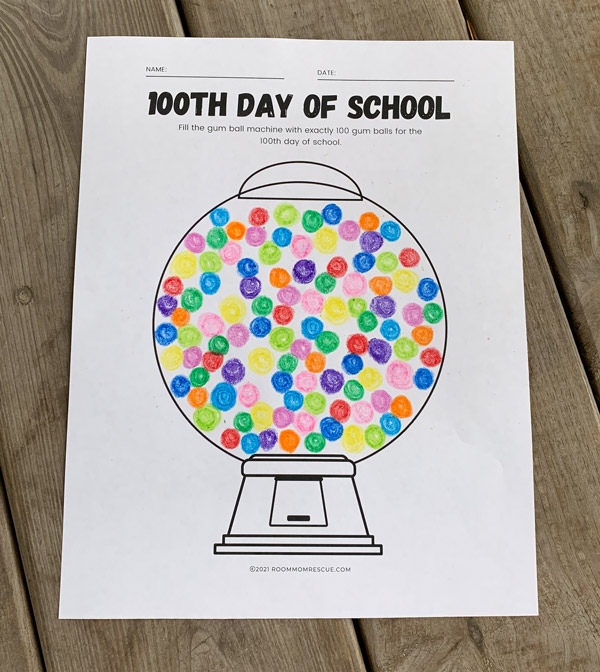 100th Day Of School Gumball Machine Room Mom Rescue