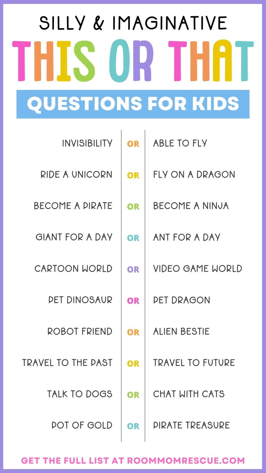 400+ Fun This or That Questions To Play | Room Mom Rescue